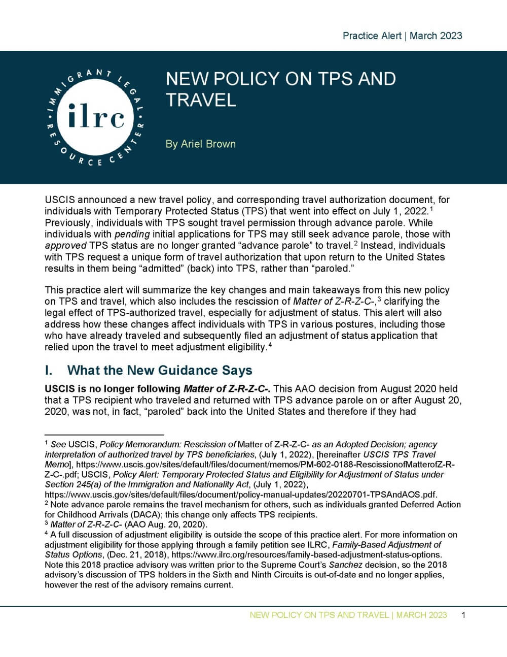 New Policy on TPS and Travel | Immigrant Legal Resource Center | ILRC