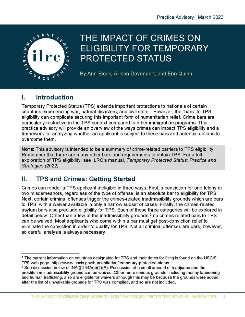 Practice Advisory | Immigrant Legal Resource Center | ILRC