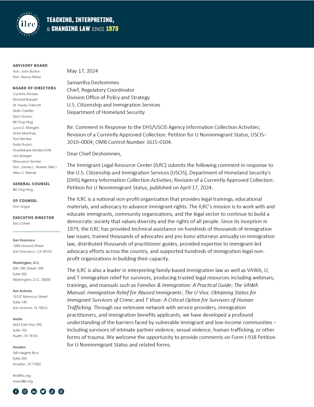 Areas of Expertise | Immigrant Legal Resource Center | ILRC