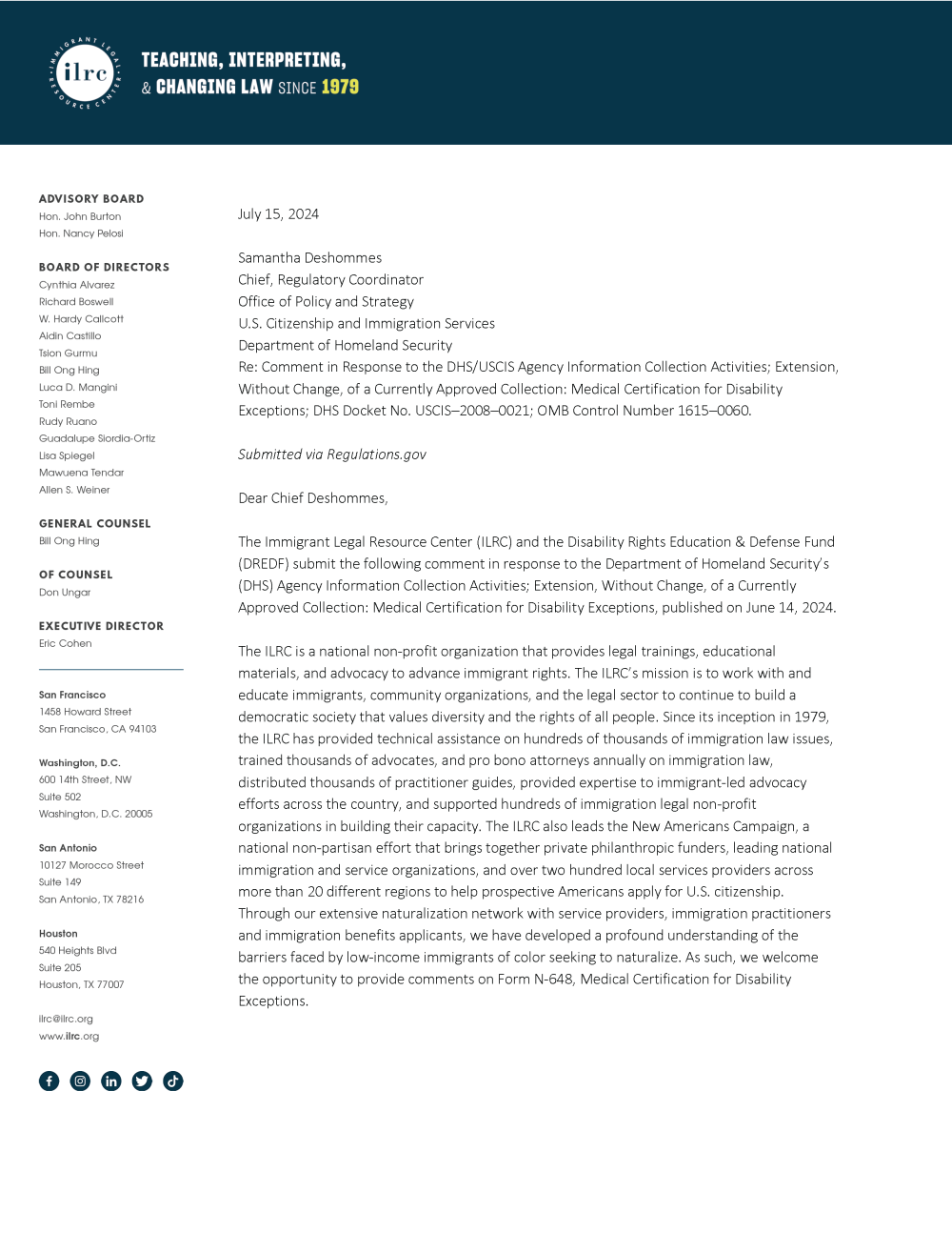 Areas of Expertise | Immigrant Legal Resource Center | ILRC