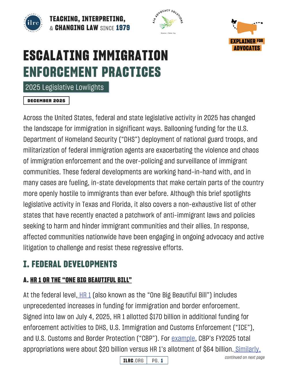 Escalating Immigration Enforcement Practices | Immigrant Legal Resource ...