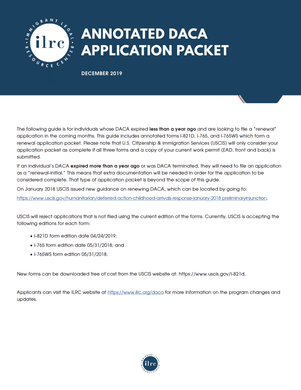 Annotated DACA Application Guide | Immigrant Legal Resource Center | ILRC