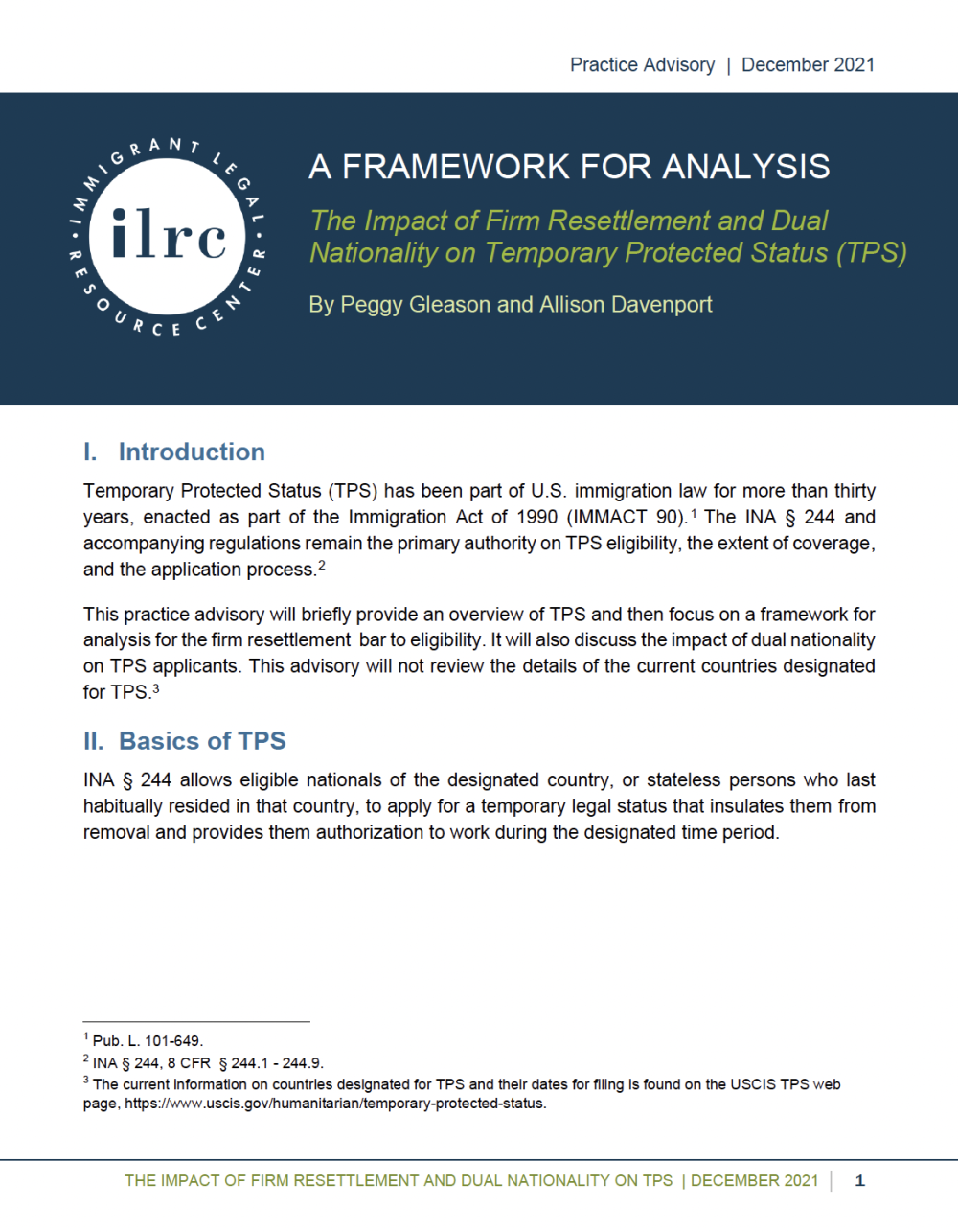 A Framework for Analysis: The Impact of Firm Resettlement and Dual ...