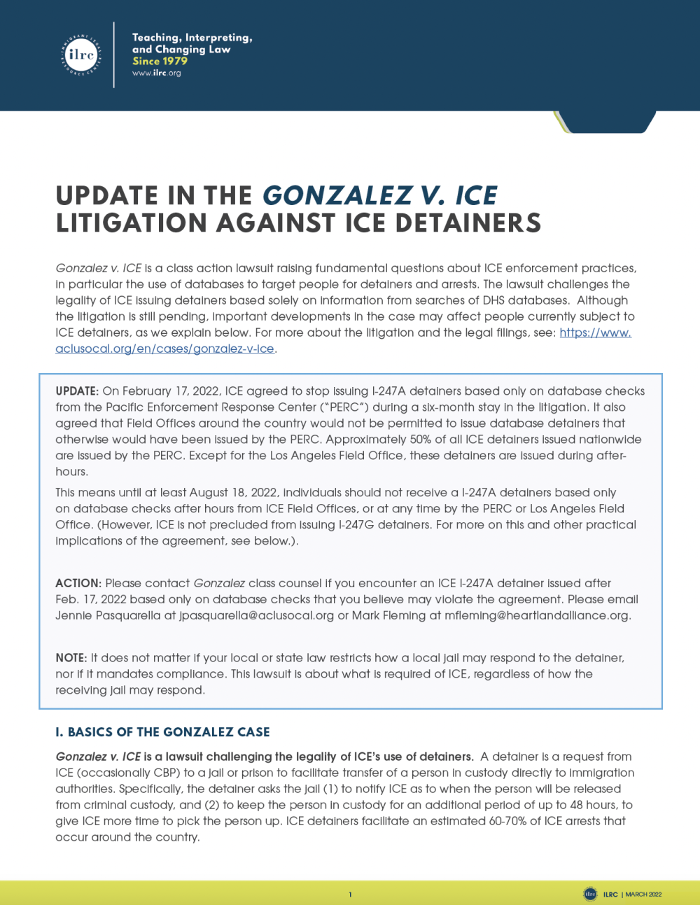 Explaining the Gonzalez v. ICE Litigation Against Ice Detainers ...