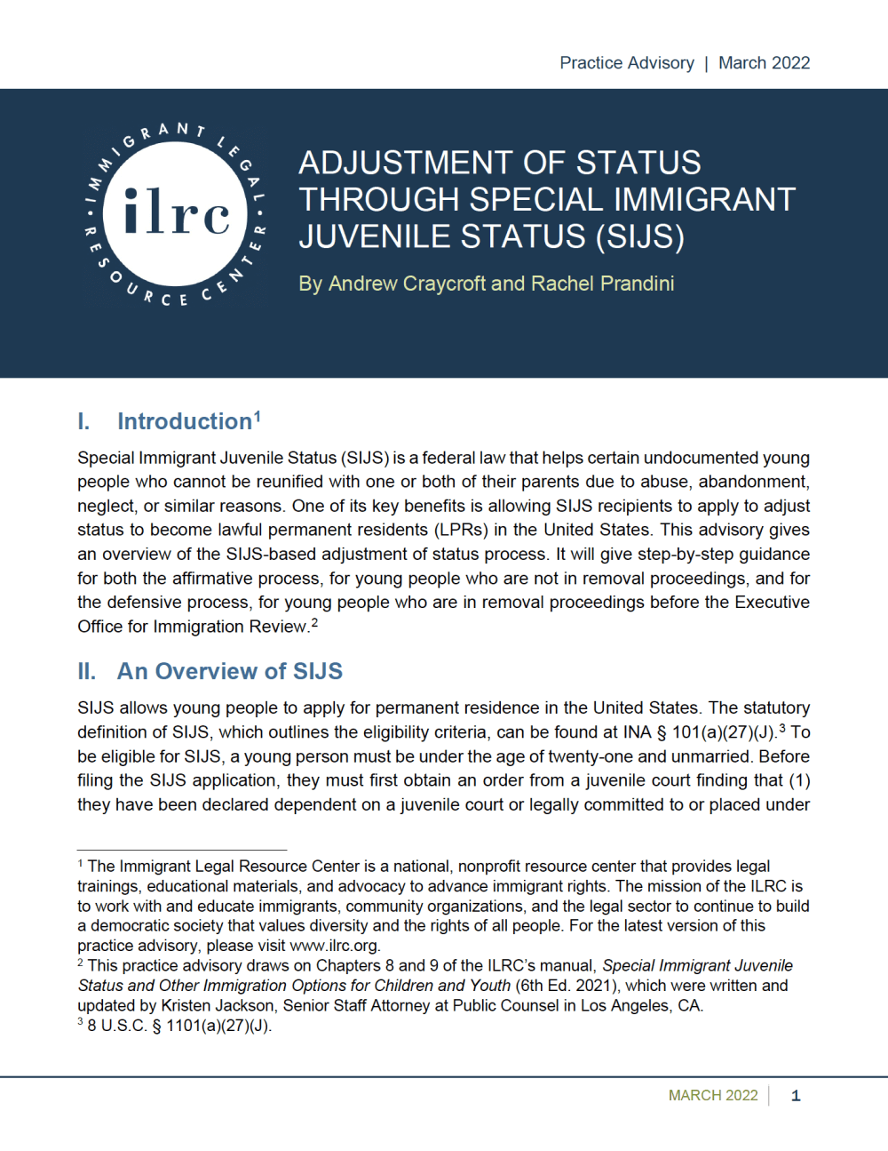 Adjustment of Status Through Special Immigrant Juvenile Status (SIJS ...