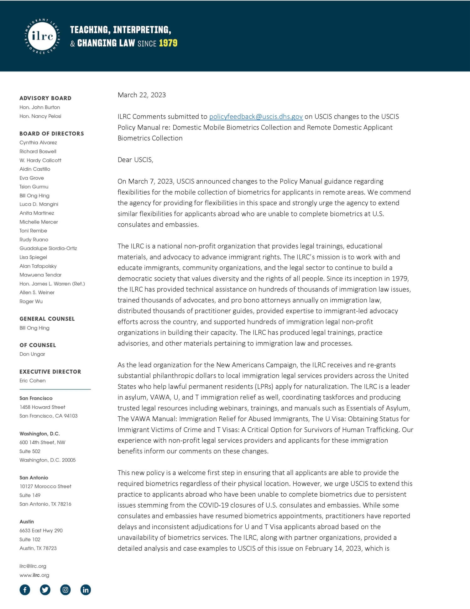 Areas of Expertise | Immigrant Legal Resource Center | ILRC