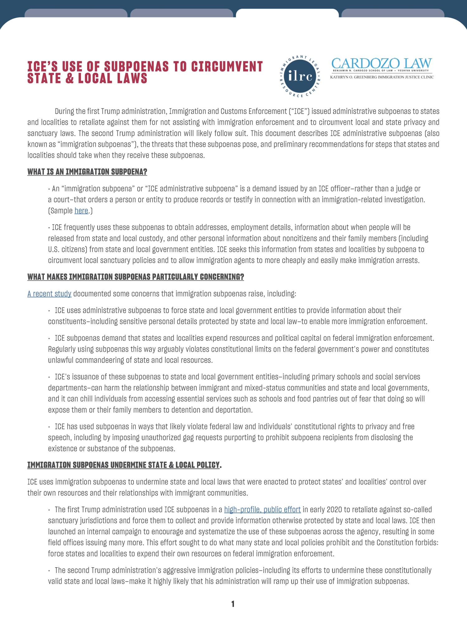 ICE Use Of Subpoenas To Circumvent State and Local Laws | Immigrant ...