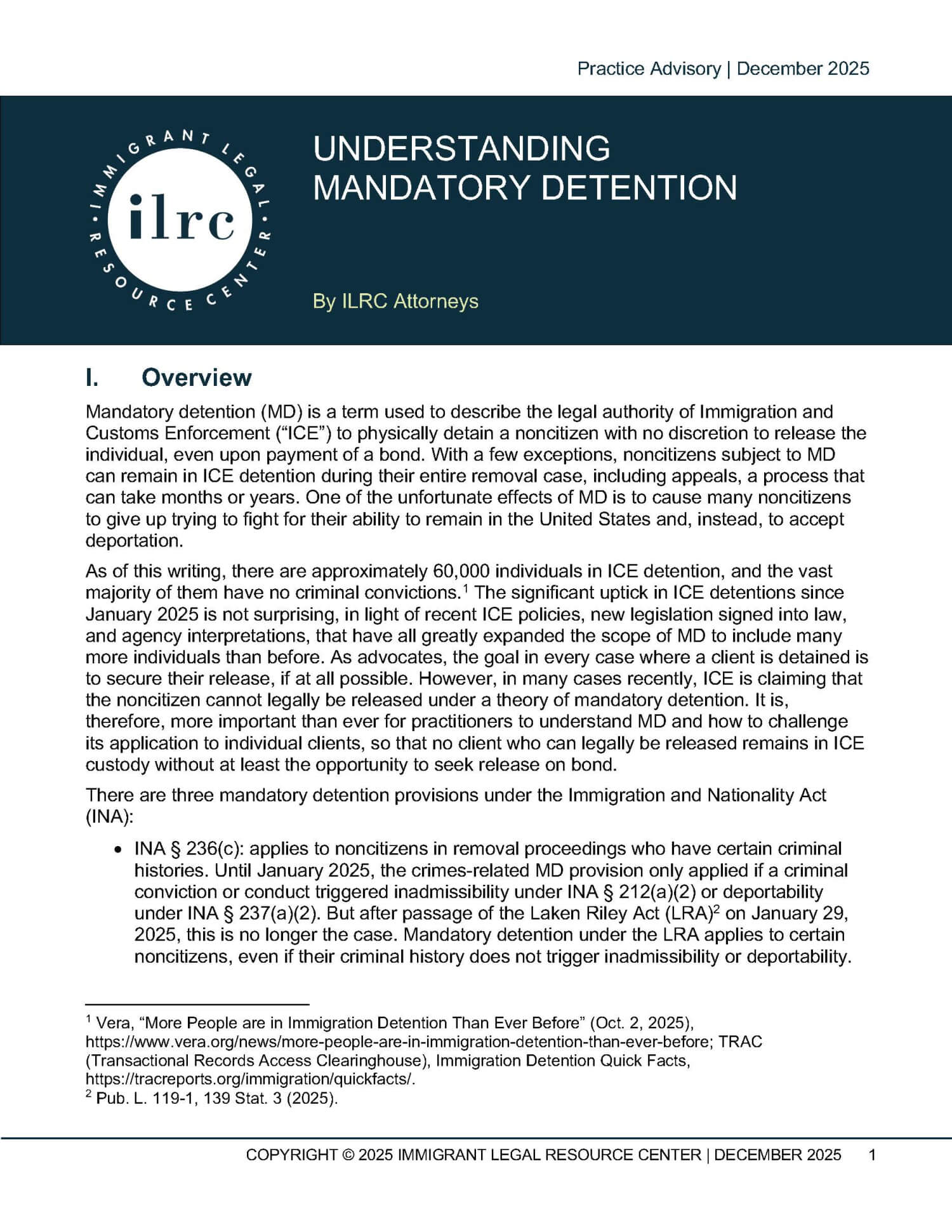 Understanding Mandatory Detention | Immigrant Legal Resource Center | ILRC