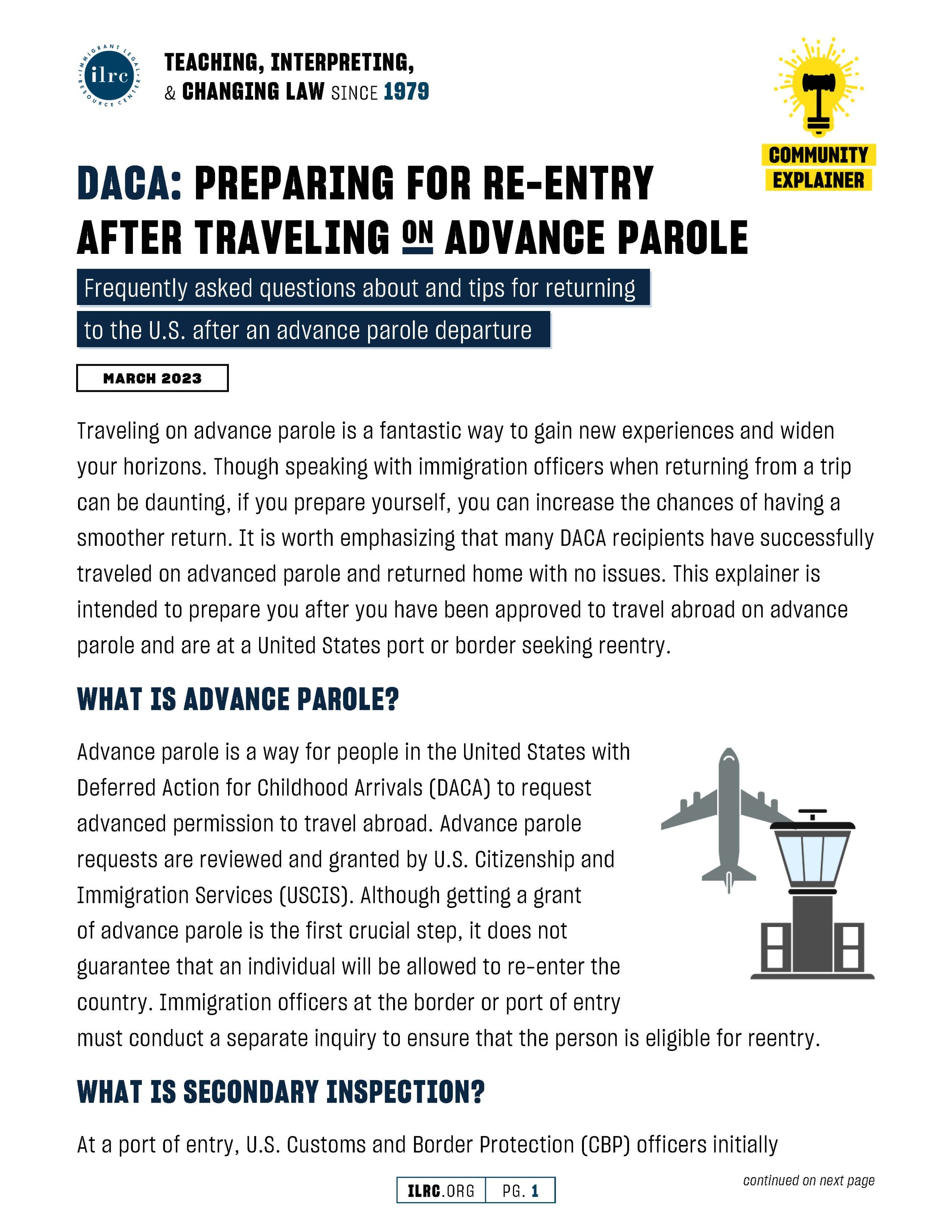Preparing for Re-Entry After Traveling on Advance Parole | Immigrant ...