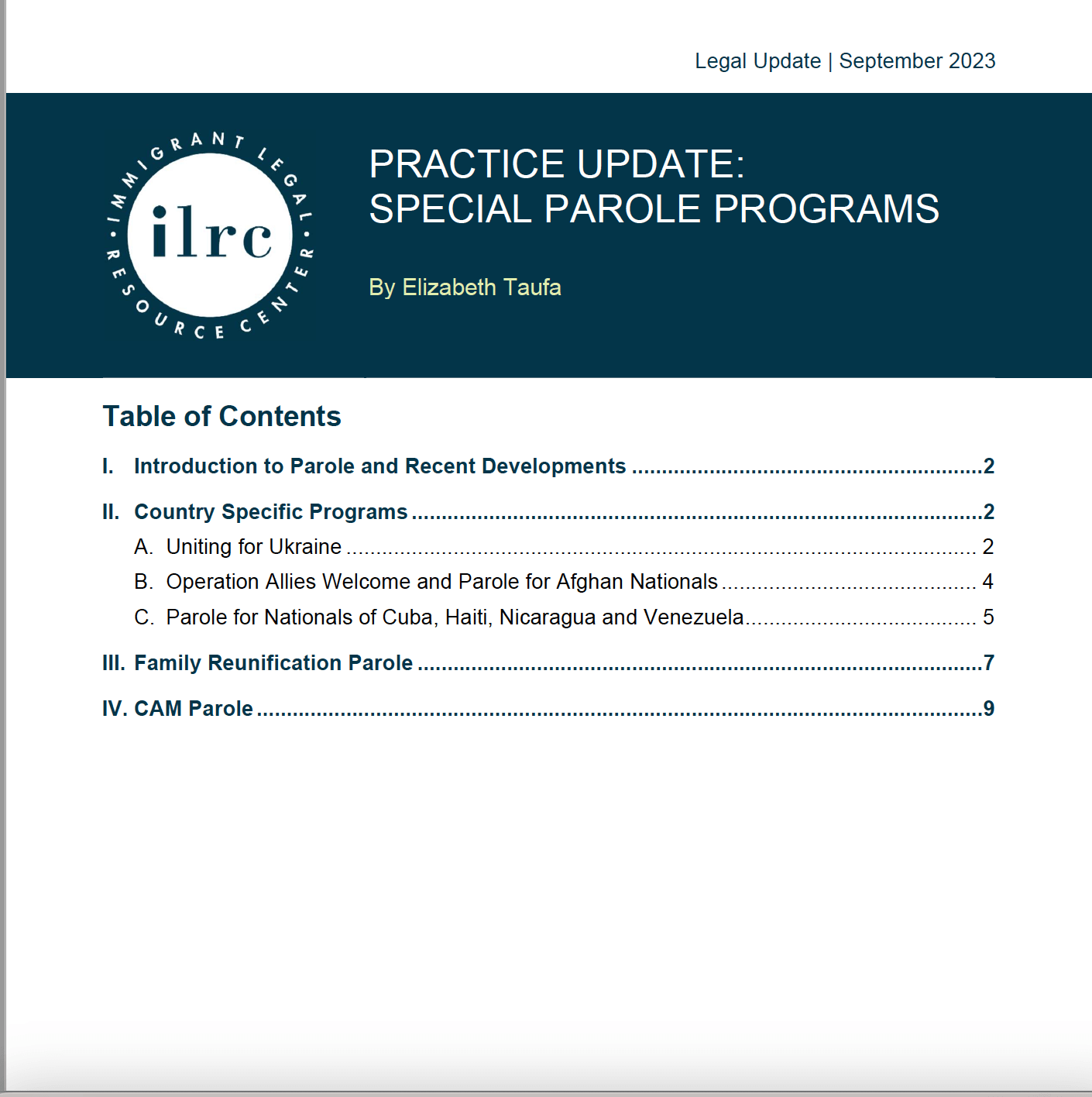 Practice Update: Special Parole Programs | Immigrant Legal Resource ...