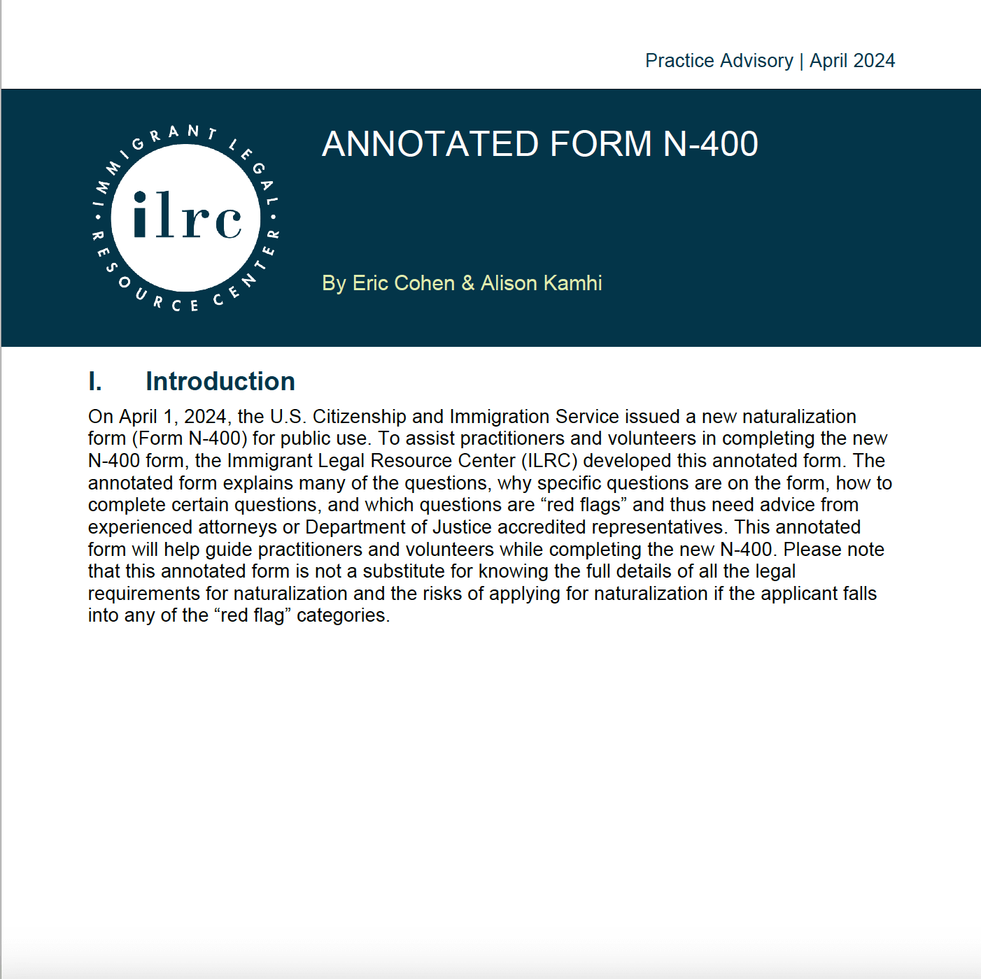 New N-400 Annotated Version | Immigrant Legal Resource Center | ILRC