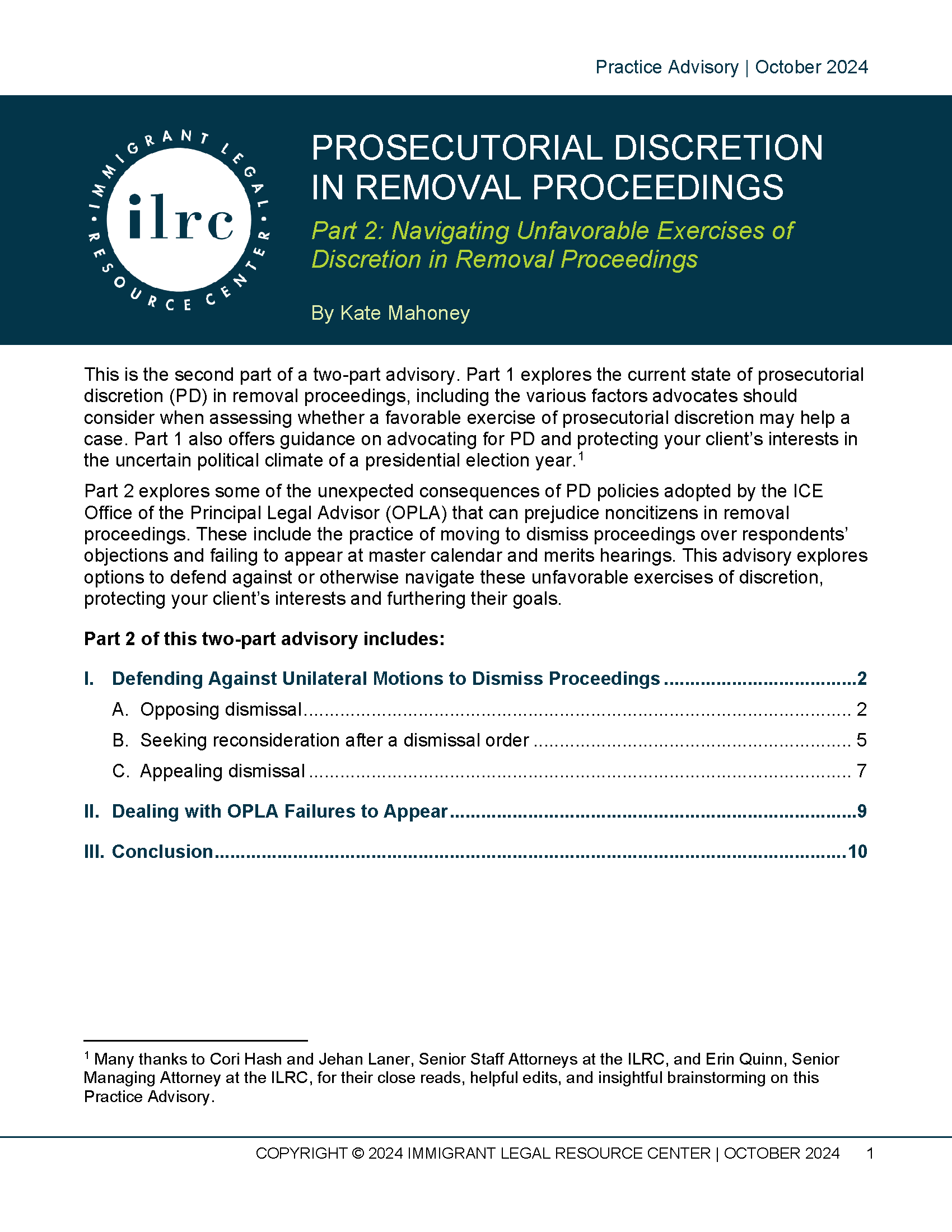 Practice Advisory | Immigrant Legal Resource Center | ILRC