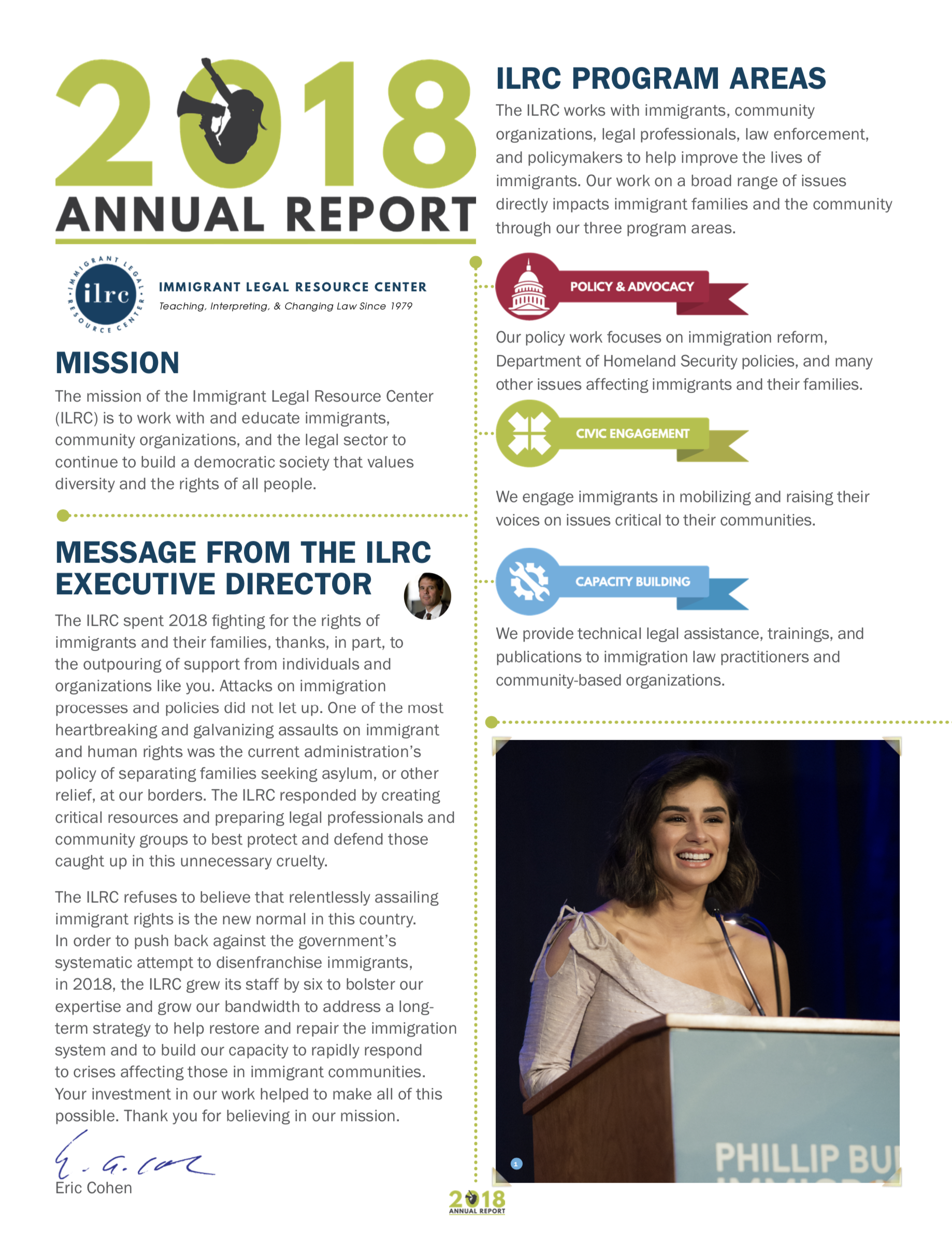 2018 Annual Report | Immigrant Legal Resource Center | ILRC