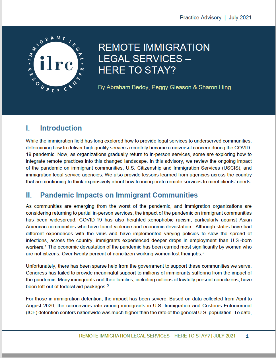 Remote Immigration Legal Services – Here to Stay? | Immigrant Legal ...