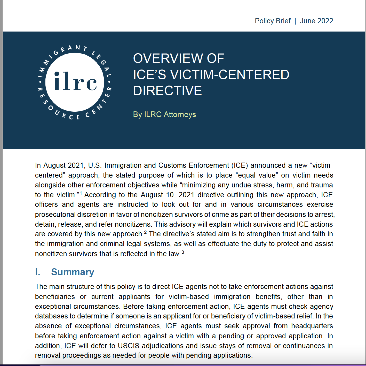 Overview of ICE’s Victim-Centered Directive | Immigrant Legal Resource ...