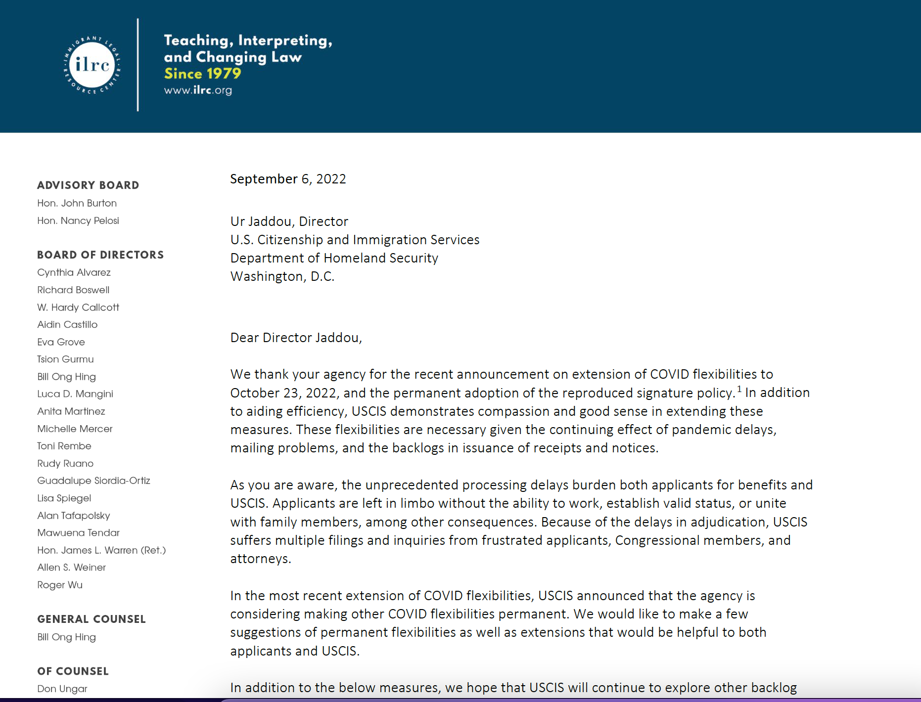 ILRC Commends USCIS on Extension of COVID Flexibility Policies ...