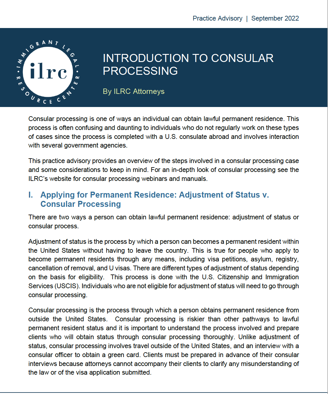 Introduction to Consular Processing | Immigrant Legal Resource Center ...