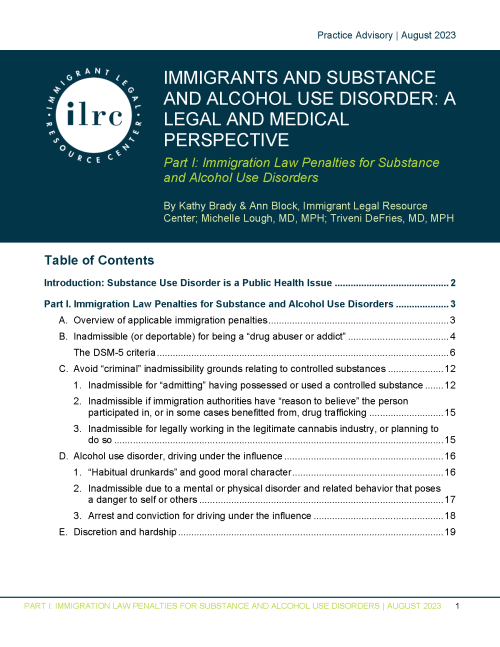 Immigrants and Substance Use Disorders: A Legal and Medical Perspective ...