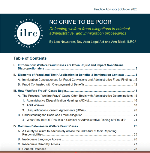 No Crime to Be Poor: Defending Welfare Fraud Allegations in Criminal ...