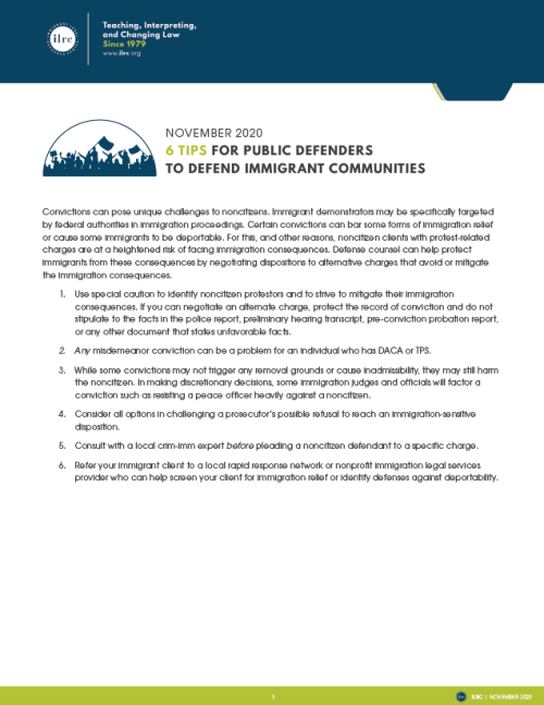 6 Tips for Public Defenders | Immigrant Legal Resource Center | ILRC