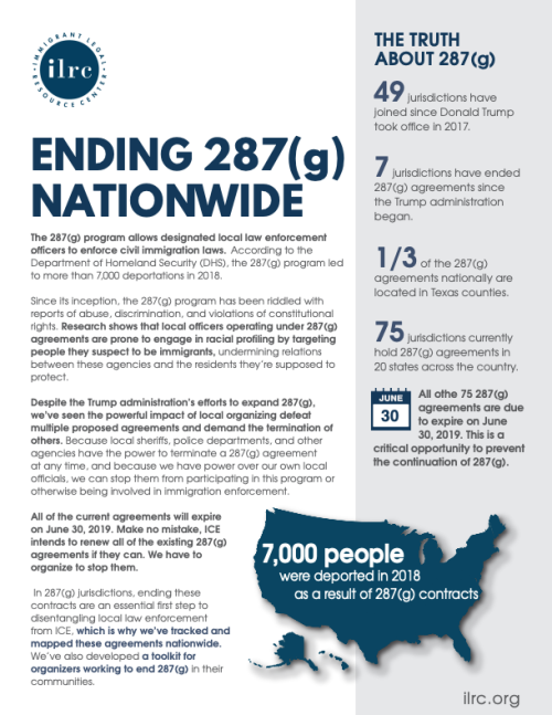 Ending 287(g) Nationwide | Immigrant Legal Resource Center | ILRC