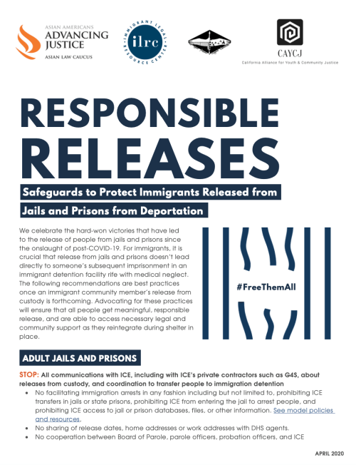 Responsible Releases: Safeguards to Protect Immigrants Released from ...