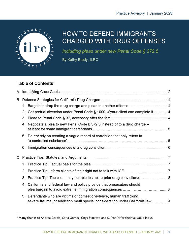 How to Defend Immigrants Charged with Drug Offenses, Including New ...