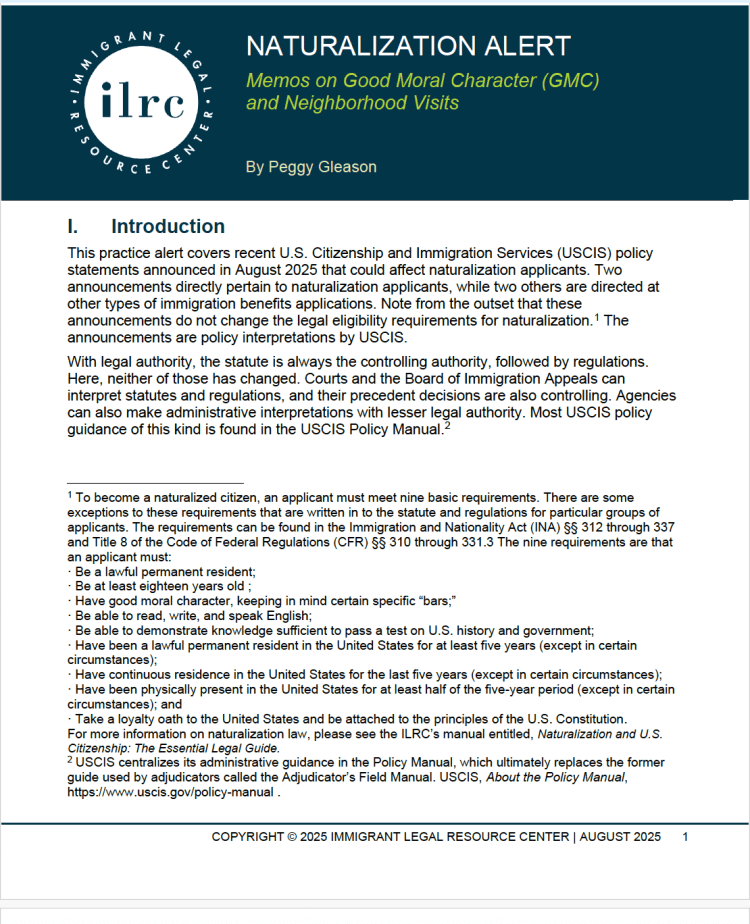 Naturalization Alert: Memos on Good Moral Character (GMC) and ...
