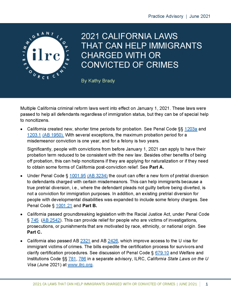 2021 California Laws That Can Help Immigrants Charged with or Convicted ...