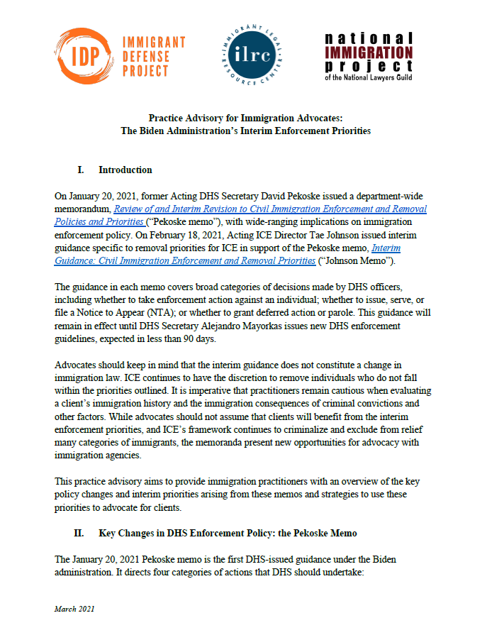 Advocating for Clients under the Biden Administration’s Interim ...