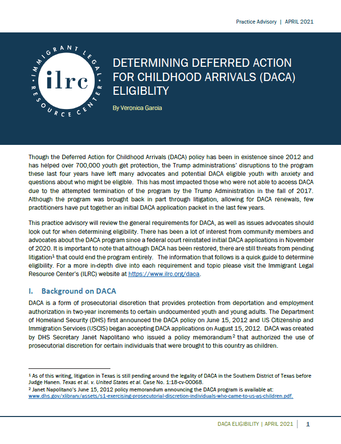 Determining Deferred Action for Childhood Arrivals (DACA) Eligibility ...