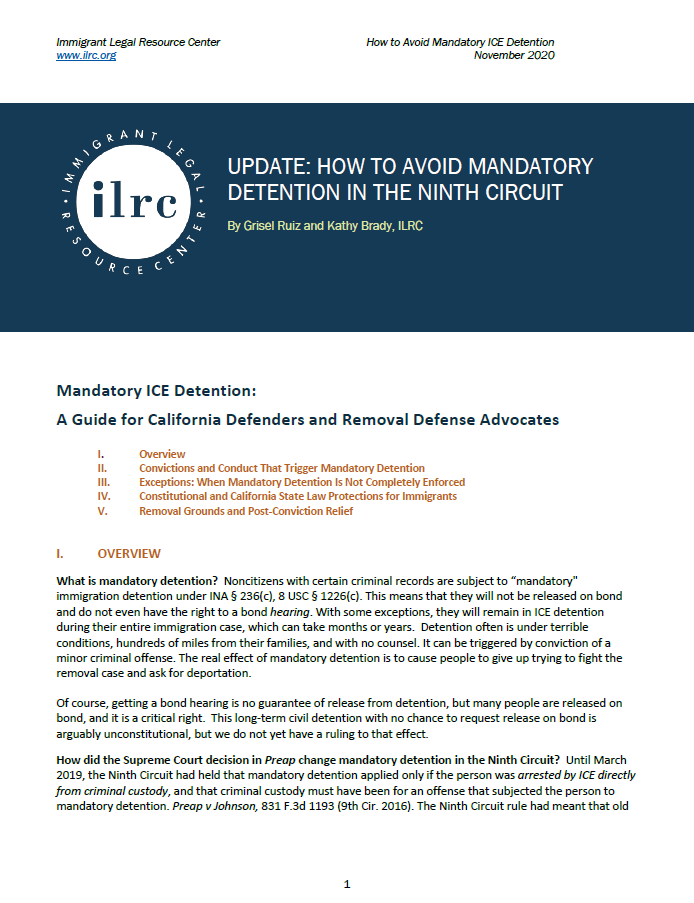 How to Avoid Mandatory ICE Detention | Immigrant Legal Resource Center ...