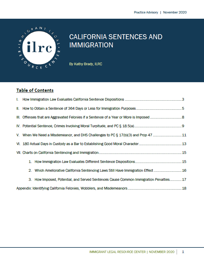 California Sentences and Immigration | Immigrant Legal Resource Center ...