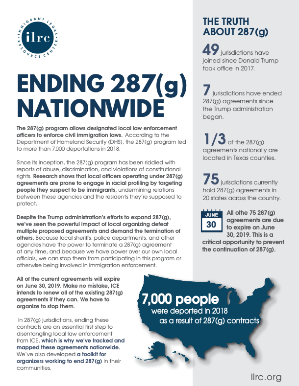 Ending 287(g) Nationwide | Immigrant Legal Resource Center | ILRC