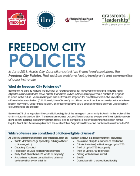 Freedom City Policies | Immigrant Legal Resource Center | ILRC