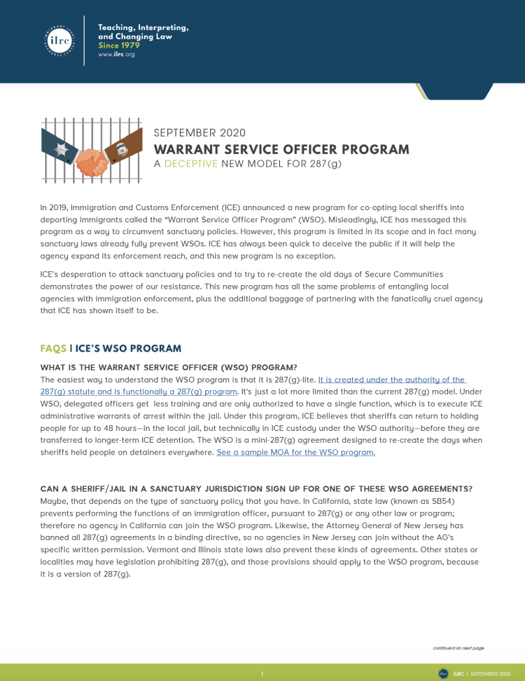 Understanding ICE’s Warrant Service Officer Program | Immigrant Legal ...
