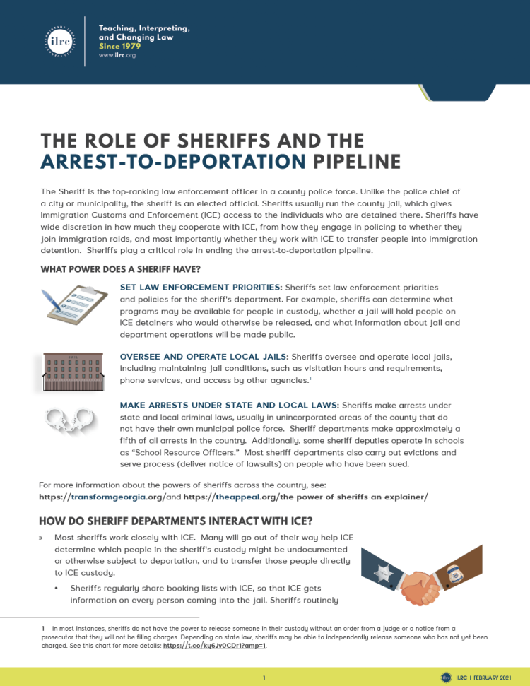 The Role of Sheriffs and the Arrest-to-Deportation Pipeline | Immigrant ...