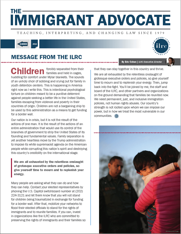 The Immigrant Advocate | Summer 2018 | Immigrant Legal Resource Center ...