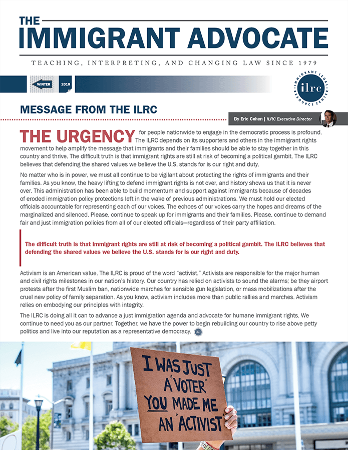 The Immigrant Advocate | Winter 2018 | Immigrant Legal Resource Center ...